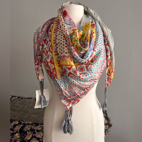Johnny Was | Accessories | Johnny Was Silk Scarf Nwt 2 Tassels | Poshmark